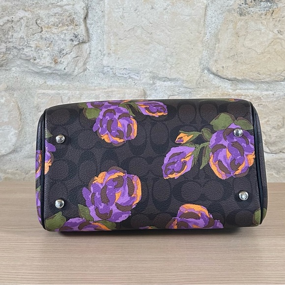 Coach | Bags | Coach Rose Rowan Satchel Crossbody Signature Leather ...